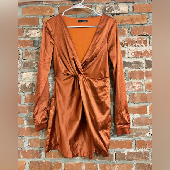SHEIN | Dresses | Rust Orange Mini Dress Size Small | Poshmark